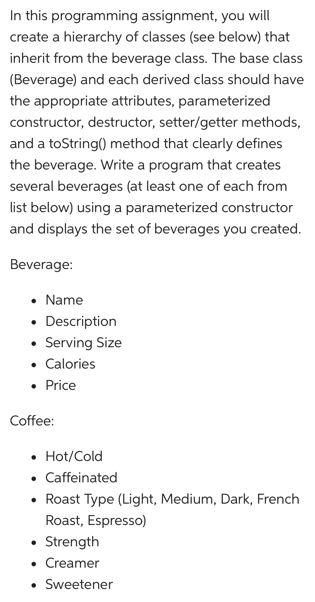 Solved In this programming assignment, you will create a | Chegg.com