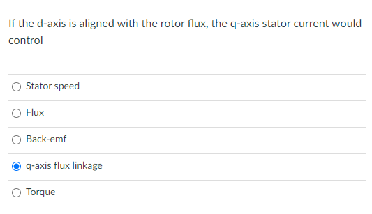 Solved If the d-axis is aligned with the rotor flux, the | Chegg.com
