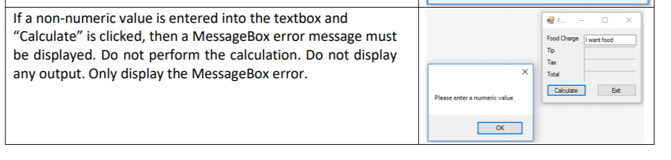 Solved If a non-numeric value is entered into the textbox | Chegg.com