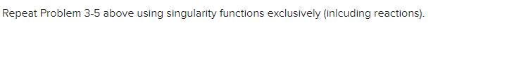 Solved Repeat Problem 3-5 above using singularity functions | Chegg.com