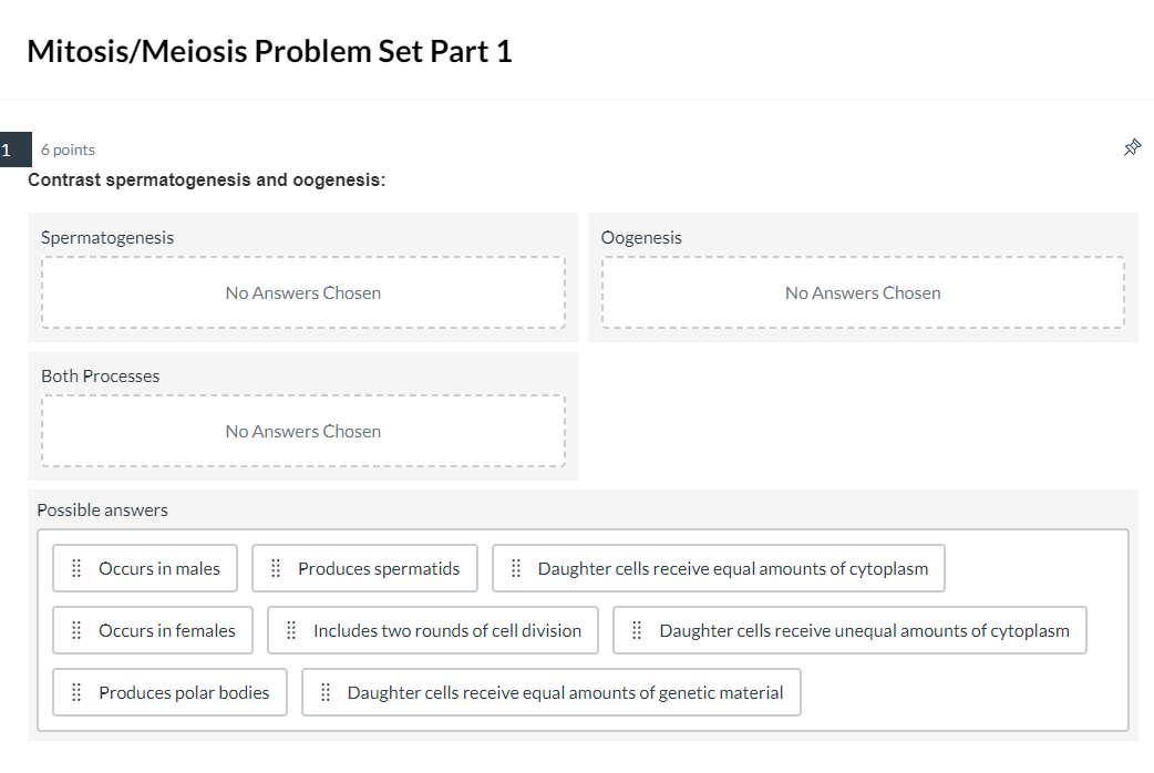 Solved Mitosis/Meiosis Problem Set Part 116 ﻿pointsContrast | Chegg.com