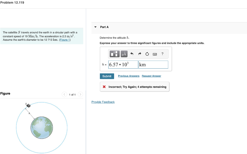 Solved The satellite S travels around the earth in a | Chegg.com