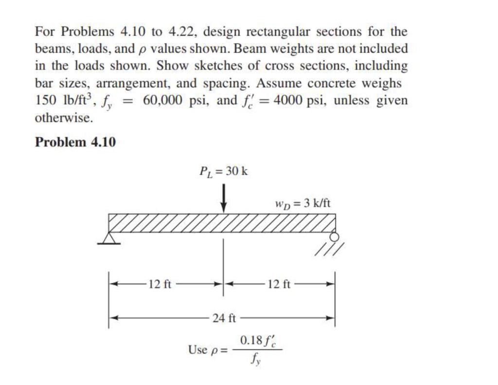 Solved For Problems 4.10 to 4.22, design rectangular | Chegg.com