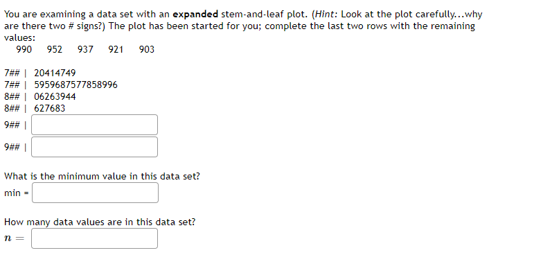 Solved You are examining a data set with an expanded | Chegg.com