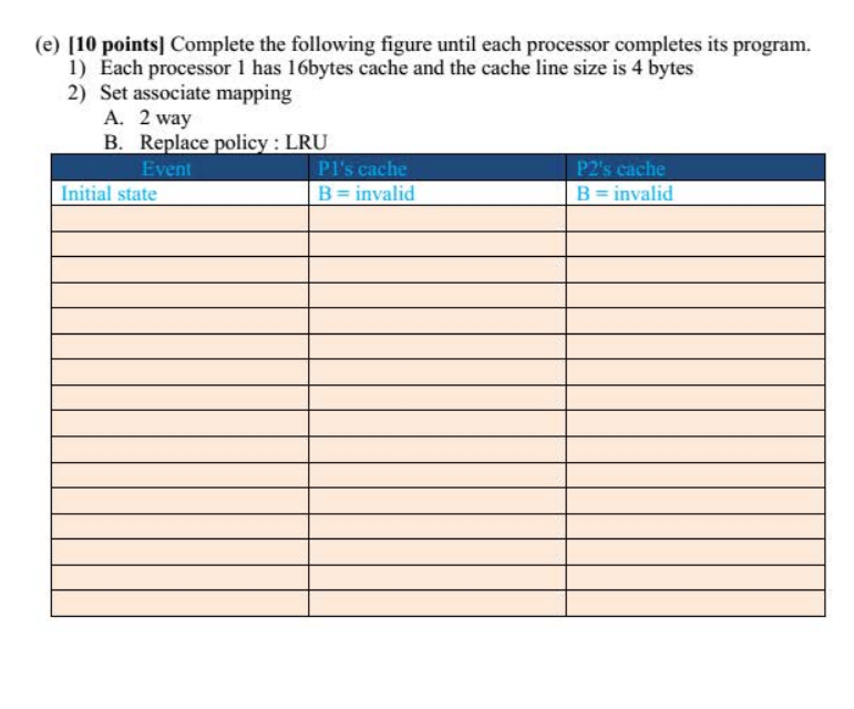 Cache coherence [40 points] Suppose that we have a | Chegg.com