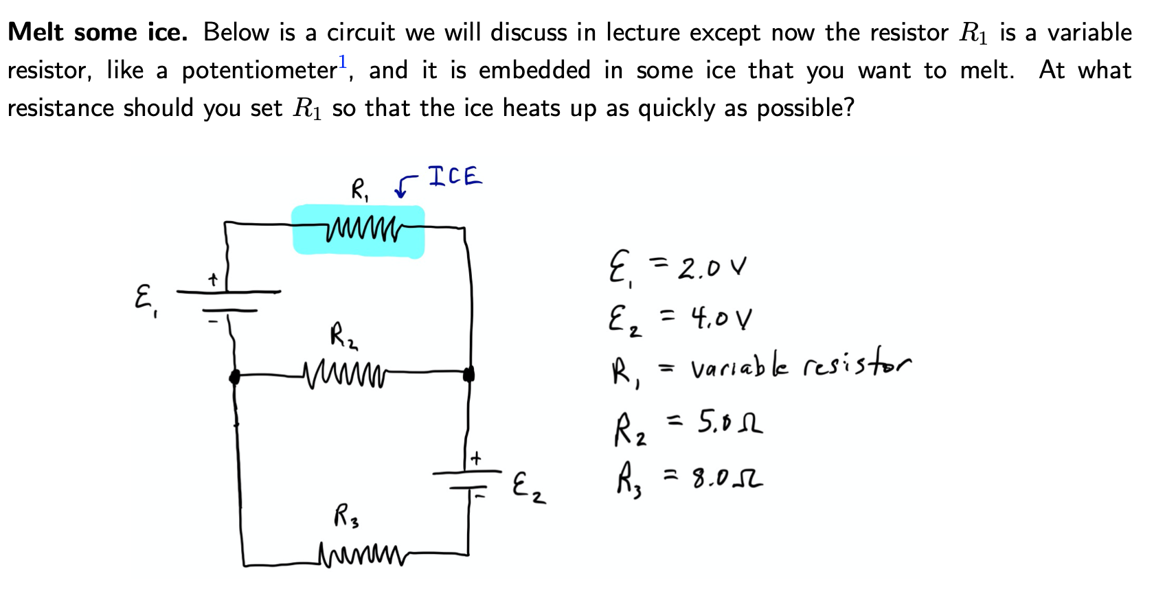 Solved Melt some ice. Below is a circuit we will discuss in | Chegg.com