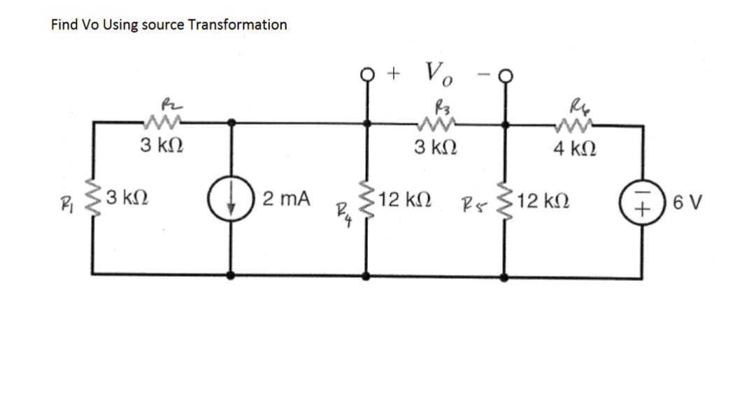 Solved Find Vo Using source Transformation | Chegg.com Solved Find Vo Using source Transformation | Chegg.com