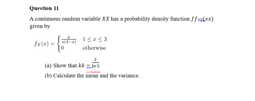 Solved A continuous random variable XX has a probability | Chegg.com
