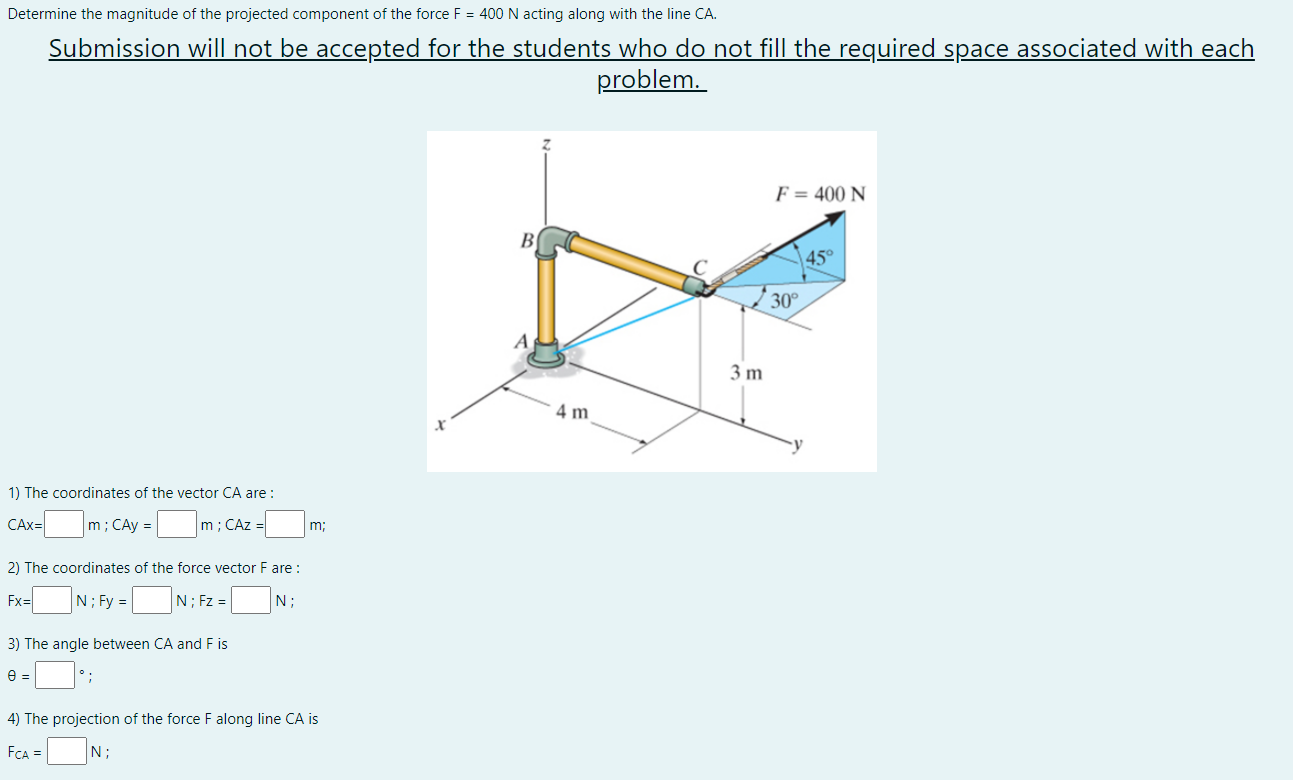 Solved Determine the magnitude of the projected component of | Chegg.com