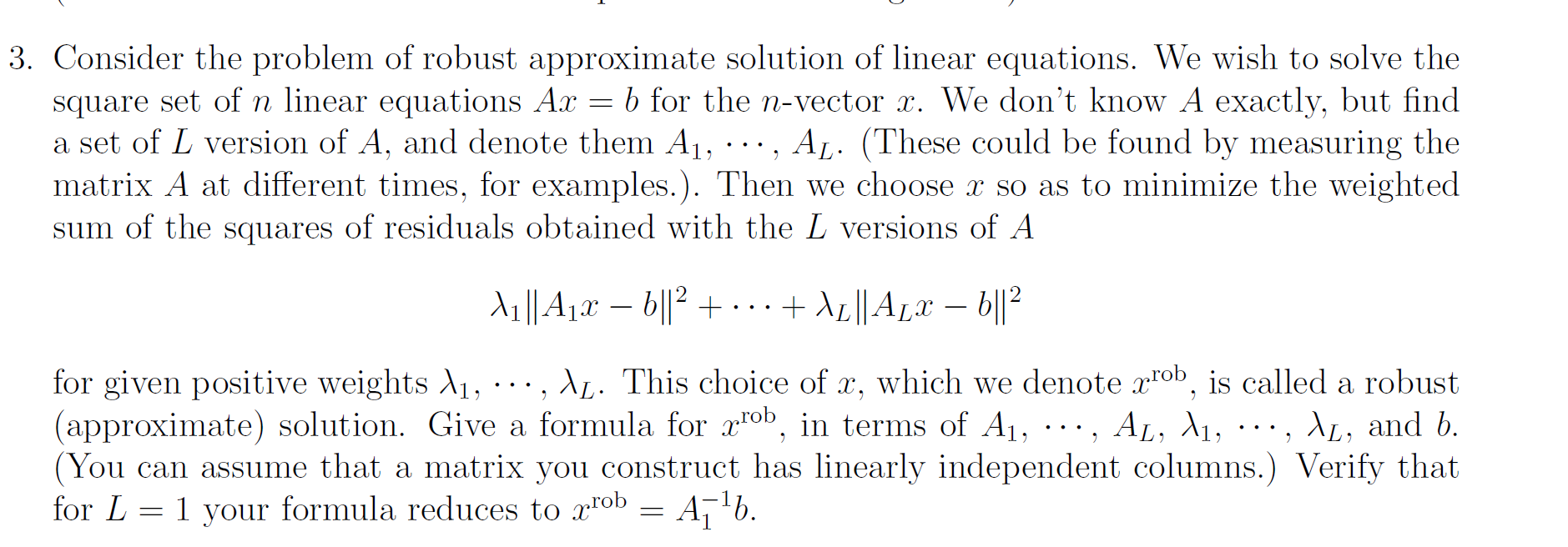 Solved 3. Consider the problem of robust approximate | Chegg.com