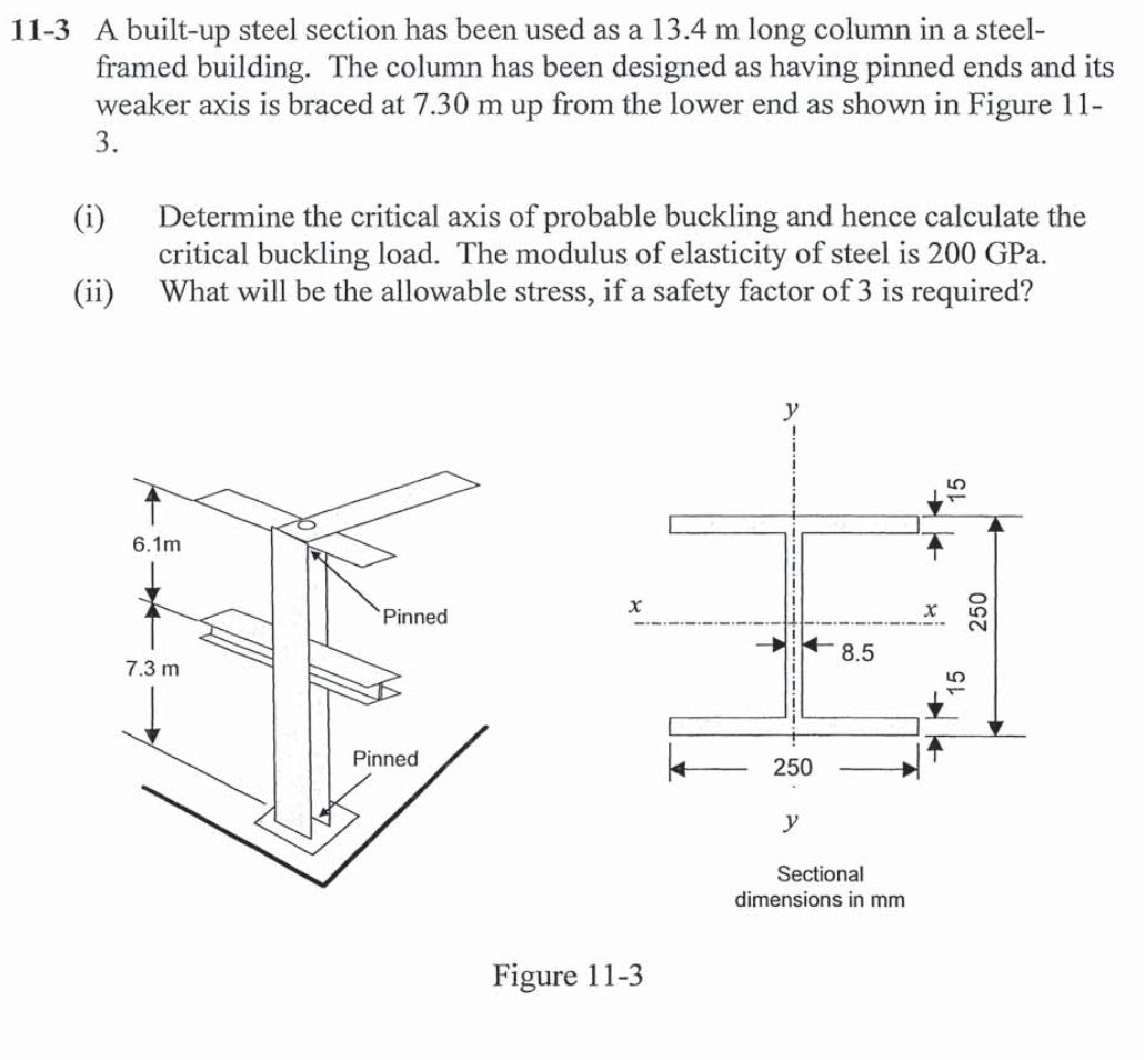 Solved 11-3 A built-up steel section has been used as a 13.4 | Chegg.com