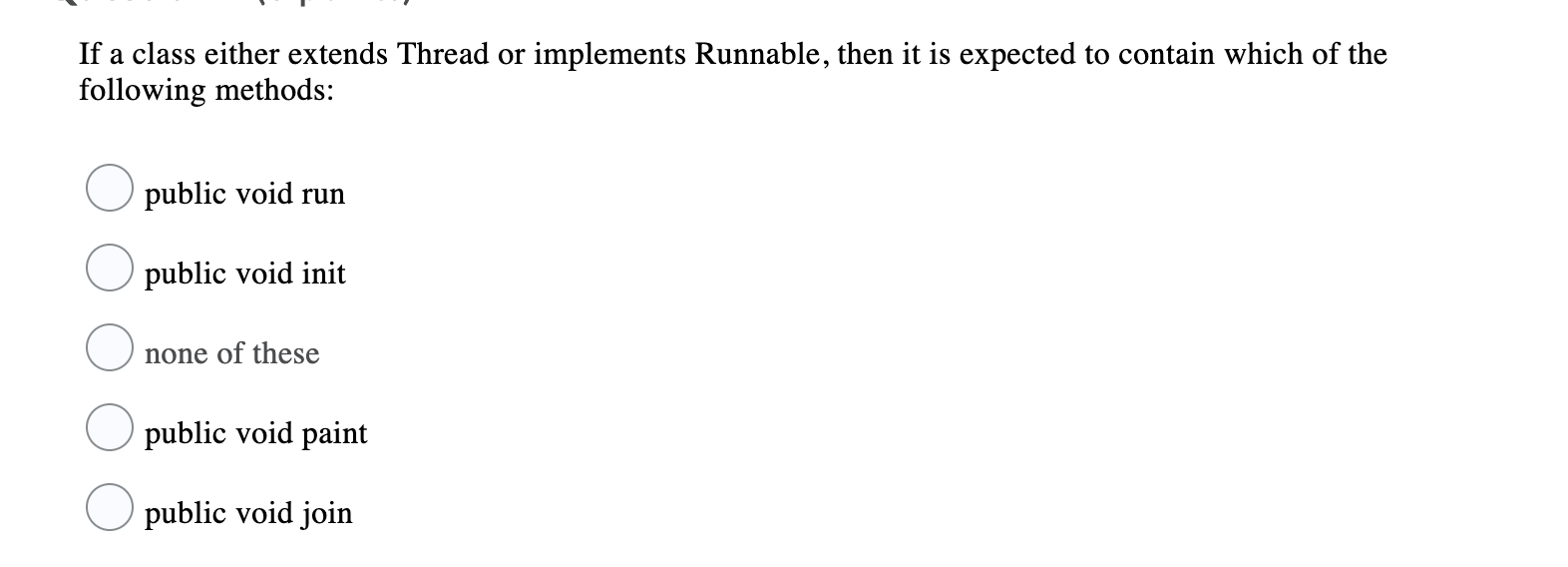 Solved If a class either extends Thread or implements | Chegg.com