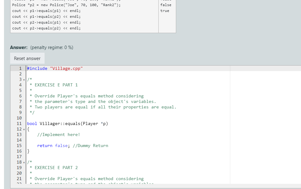 complete in c++: // EXERCISE E void | Chegg.com