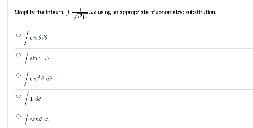 Solved Simplify the integral s Jota da using an appropriate | Chegg.com