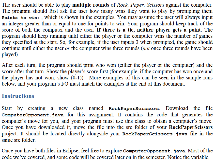 Solved Introduction In the game Rock, Paper, Scissors, two | Chegg.com