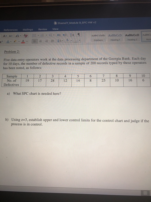 Solved Shamely Module 9 Spc Hw V2 References Mailings Review