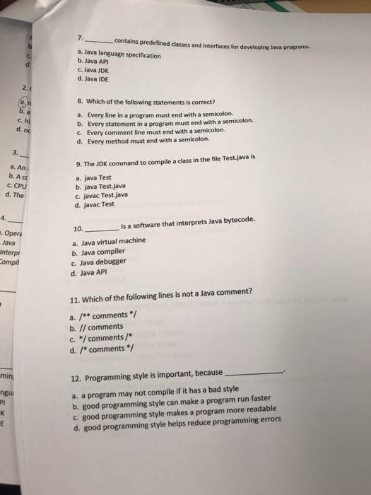 Solved contains predefined classes and interfaces for | Chegg.com