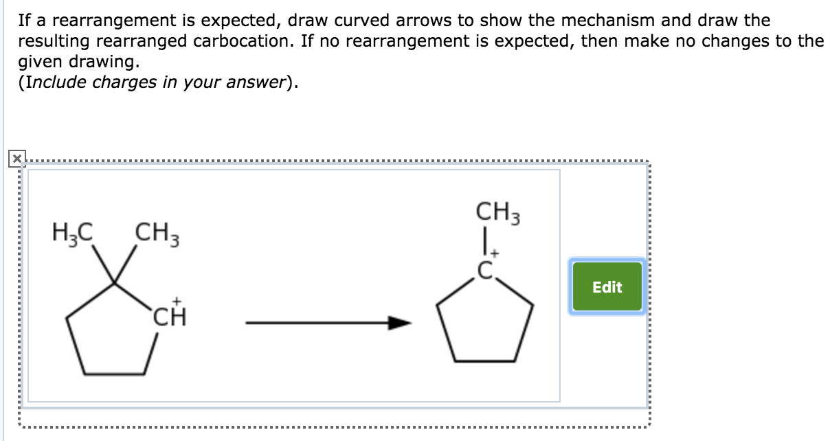 Solved If a rearrangement is expected, draw curved arrows to | Chegg.com