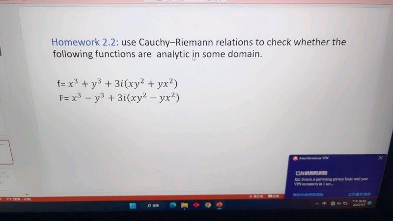 Solved Homework 2.2: use Cauchy-Riemann relations to check | Chegg.com