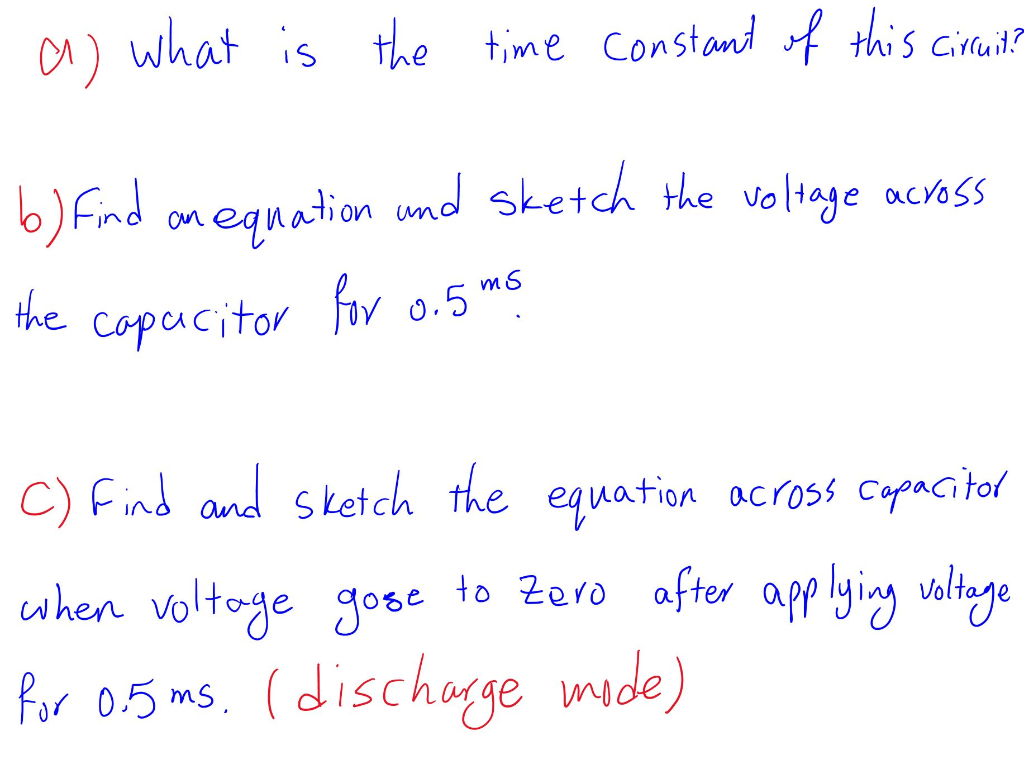 Solved Il circuit as consider the RC follow: + UR 500-2 0.2V | Chegg.com