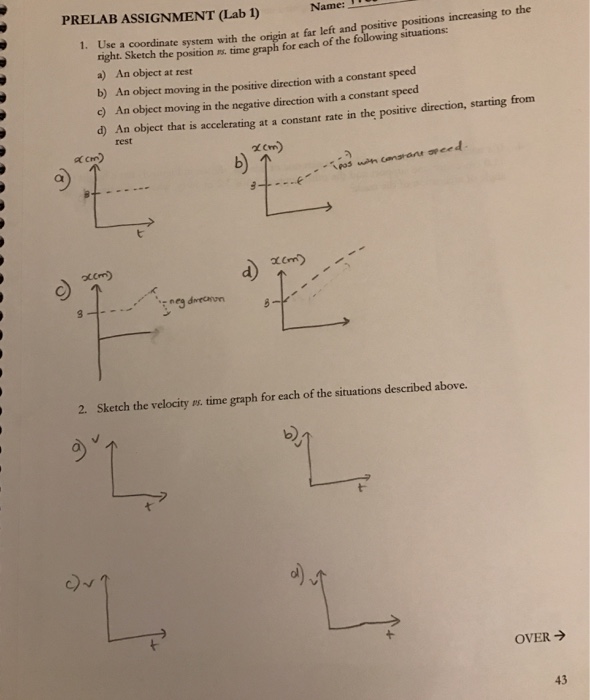 Solved PRELAB ASSIGNMENT (Lab 1) Name: II 1. Use a | Chegg.com