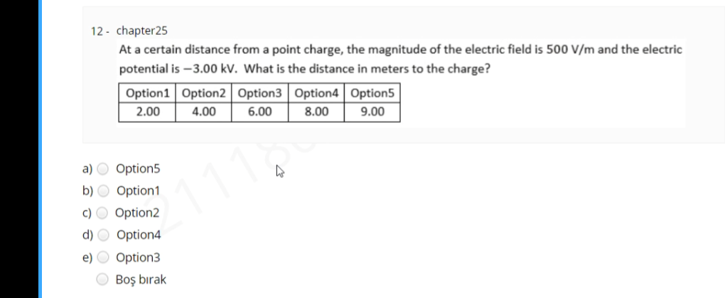 Solved What is the magnitude of the electric field (in V/m | Chegg.com