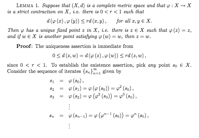 Solved 1. Write out the proof of the Contraction Lemma | Chegg.com