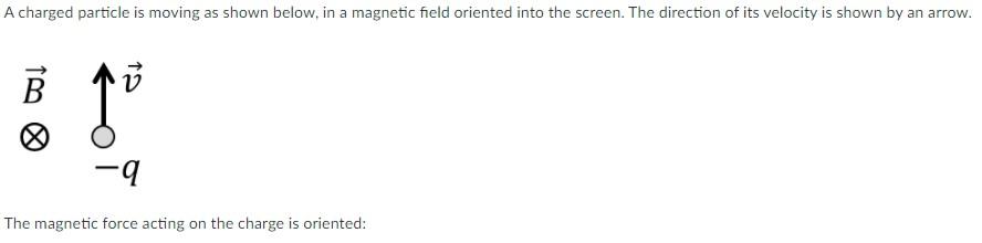 Solved A charged particle is moving as shown below, in a | Chegg.com