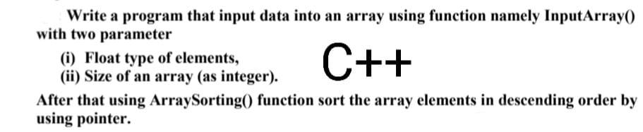 Solved Write A Program That Input Data Into An Array Using 1190