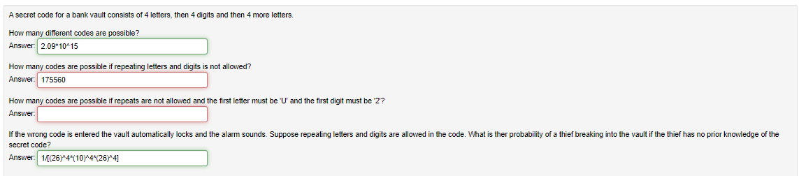 Solved A secret code for a bank vault consists of 4 letters, | Chegg.com