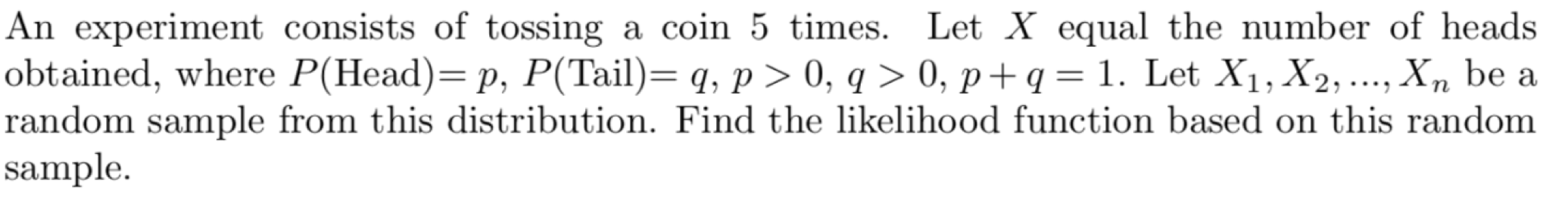 Solved An experiment consists of tossing a coin 5 times. Let | Chegg.com