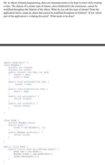 Solved Q6: In object oriented programming, there are | Chegg.com