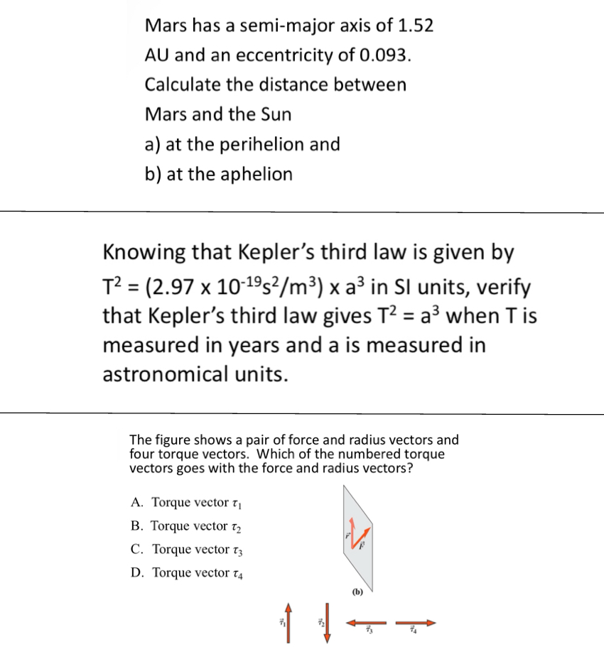 Solved The figure shows a pair of force and radius vectors | Chegg.com