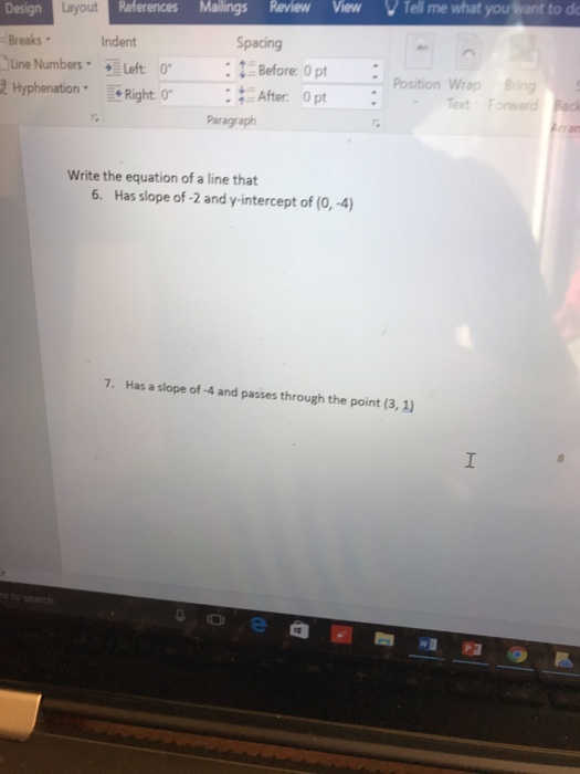 Solved Layout References Mailings Review View Tel Me What