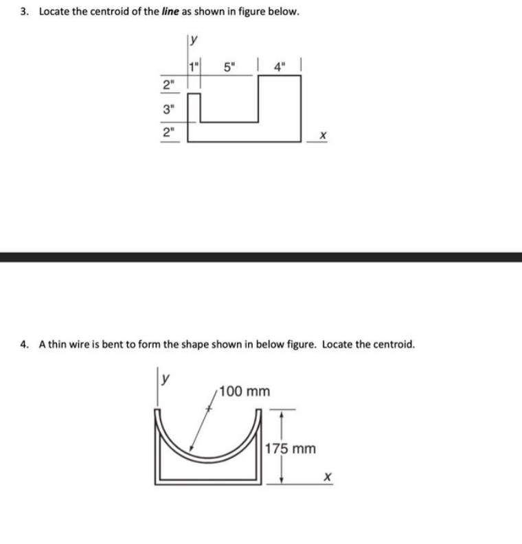 Solved 3. Locate the centroid of the line as shown in figure | Chegg.com