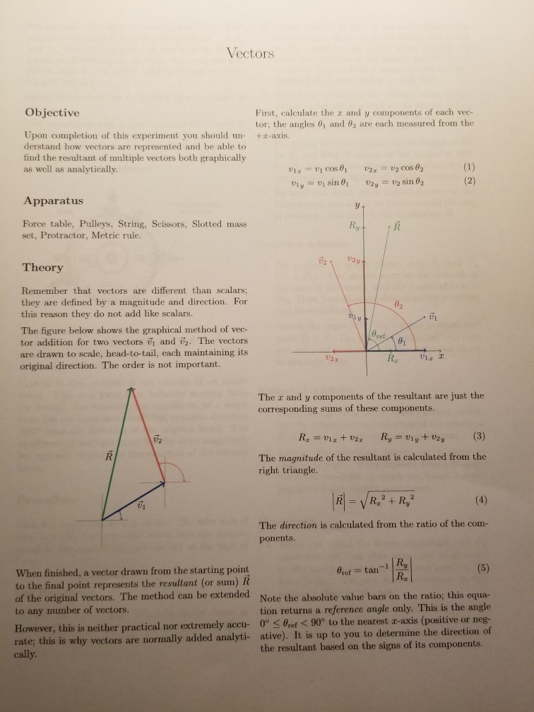 Solved Pre-Lab: Vectors Section Name Answer the questions at | Chegg.com