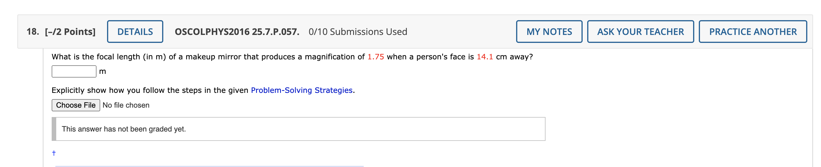 Solved 18 [ 2 Points] Details Oscolphys2016 25 7 P 057
