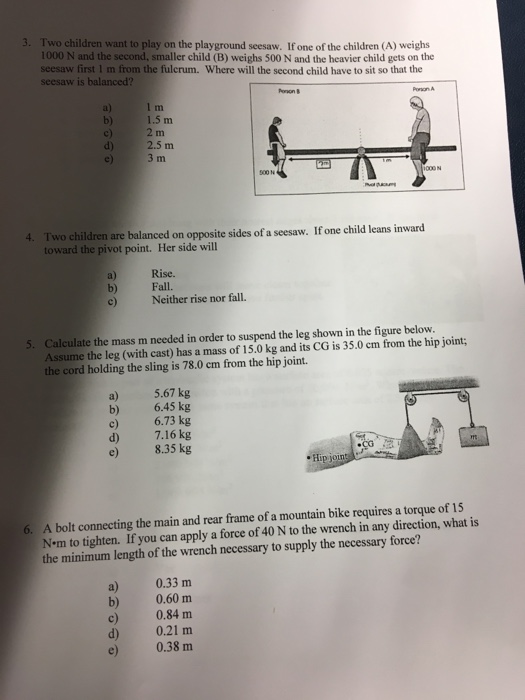 Solved 3. Two children want to play on the playground | Chegg.com