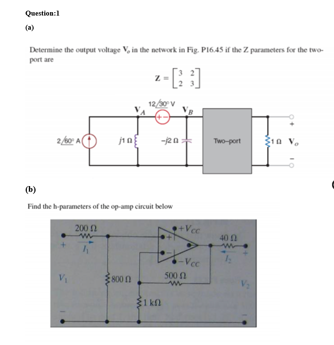 Solved Determine the output voltage Vo in the network in | Chegg.com