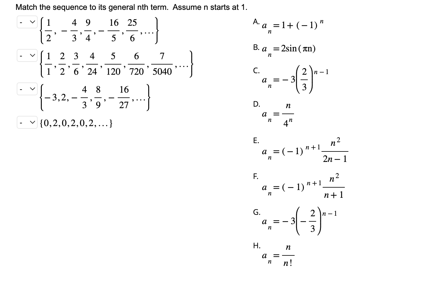solved-match-the-sequence-to-its-general-nth-term-assume-n-chegg