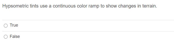 Solved Hypsometric tints use a continuous color ramp to show | Chegg.com