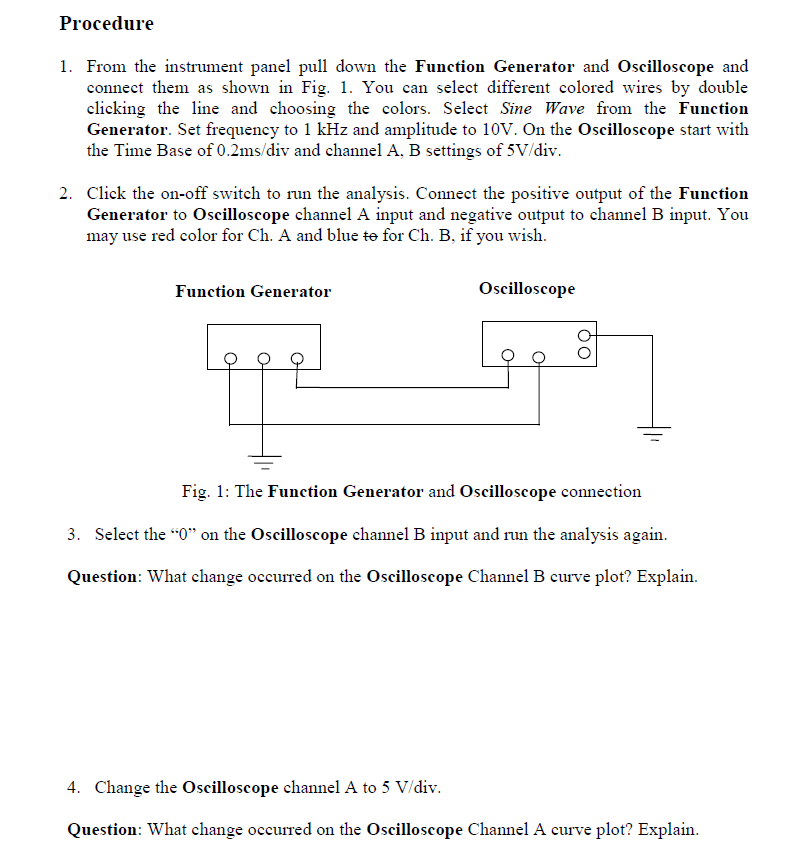 Solved Procedure 1. From the instrument panel pull down the | Chegg.com