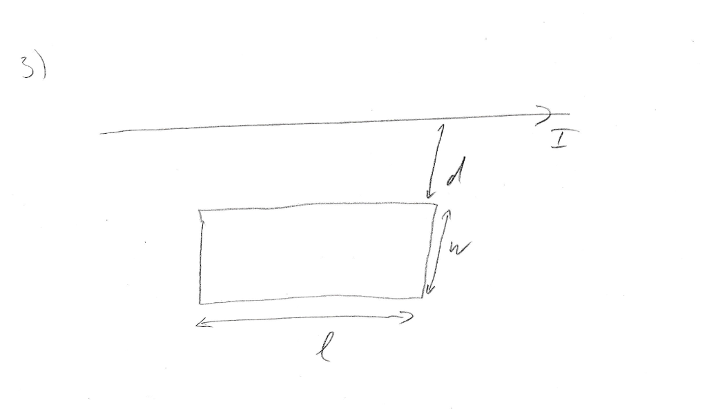 Solved A rectangular loop of wire of width w and length l | Chegg.com