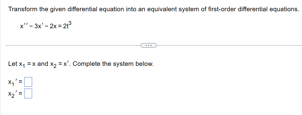 Solved Transform the given differential equation into an | Chegg.com