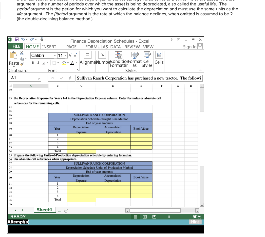 Solved Depreciation using Excel's Absolute Cell Referencing, | Chegg.com