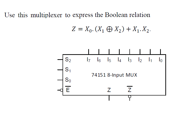 Solved Use this multiplexer to express the Boolean relation | Chegg.com