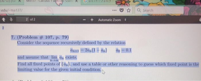 Solved consider the sequence recursively defined by | Chegg.com