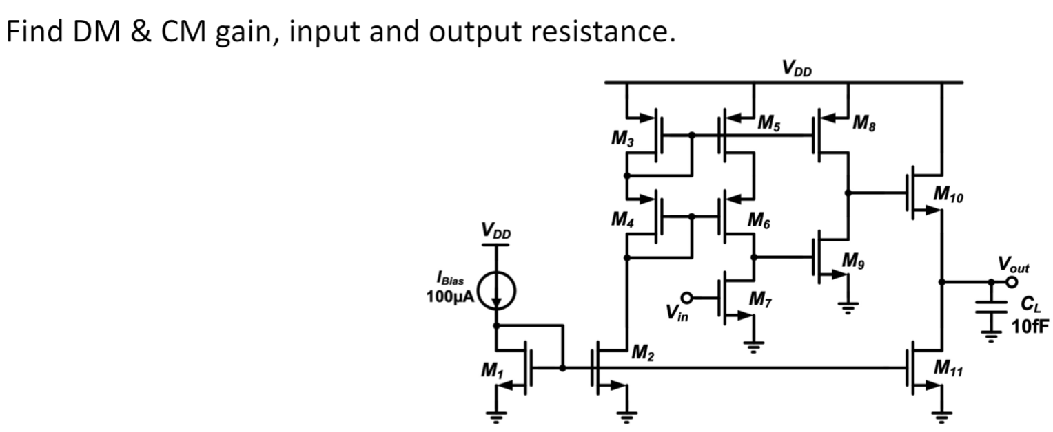 Solved Find DM & CM gain, input and output resistance. VOD | Chegg.com