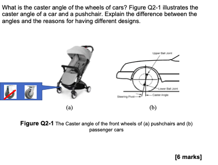 Solved What is the caster angle of the wheels of cars? | Chegg.com