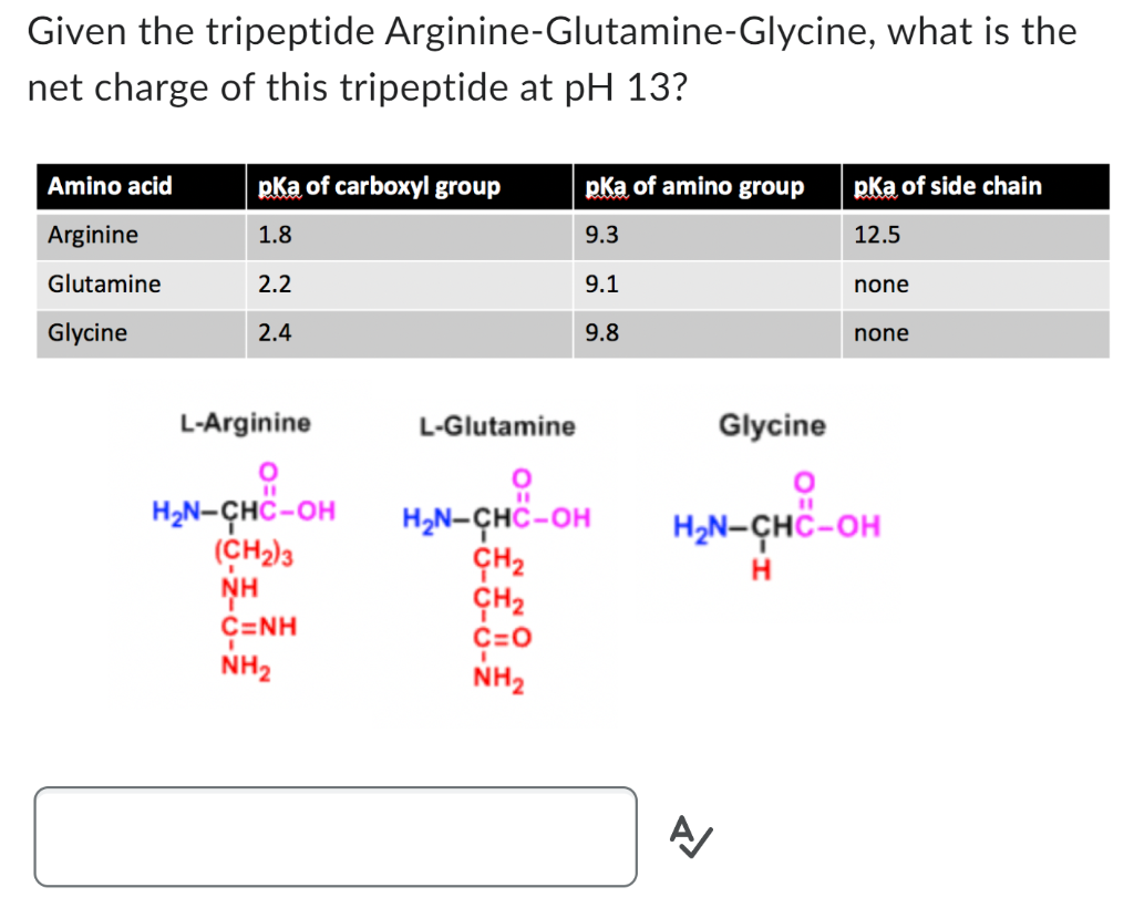 Solved Given the tripeptide net charge of this tripeptide at | Chegg.com